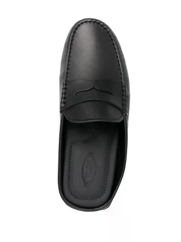 TOD'S Gommino Bubble Leather Mules - Black