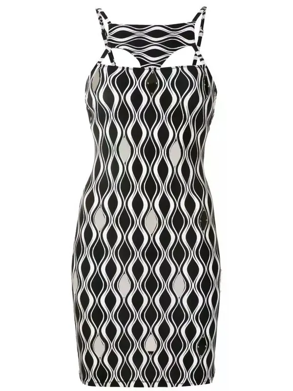 AMIR SLAMA Wave-print Bodycon Mini Dress