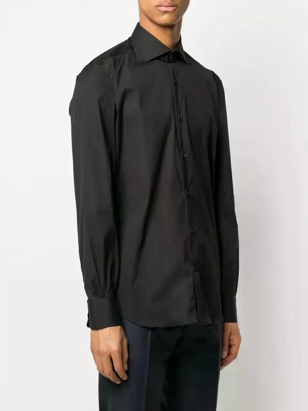 MAZZARELLI Fitted Buttoned Shirt - Black