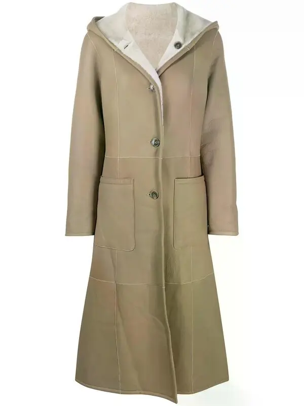 LISKA Reversible Hooded Leather Coat