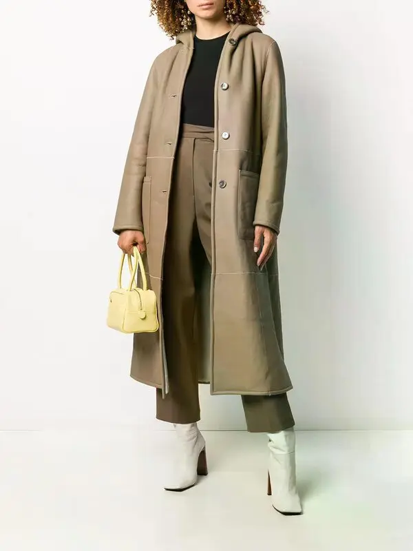 LISKA Reversible Hooded Leather Coat