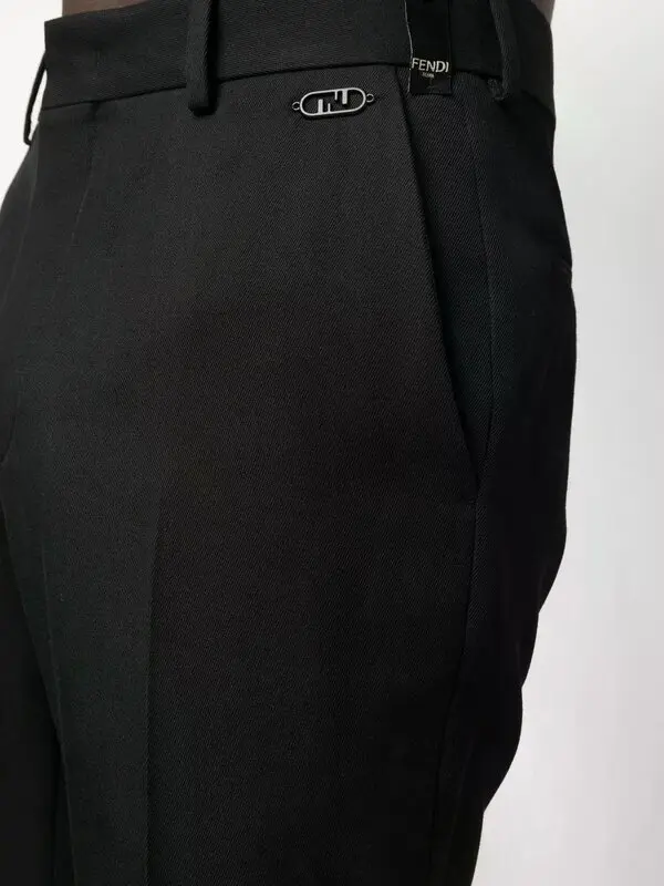 Fendi Ff Logo Tailored Trousers - Black