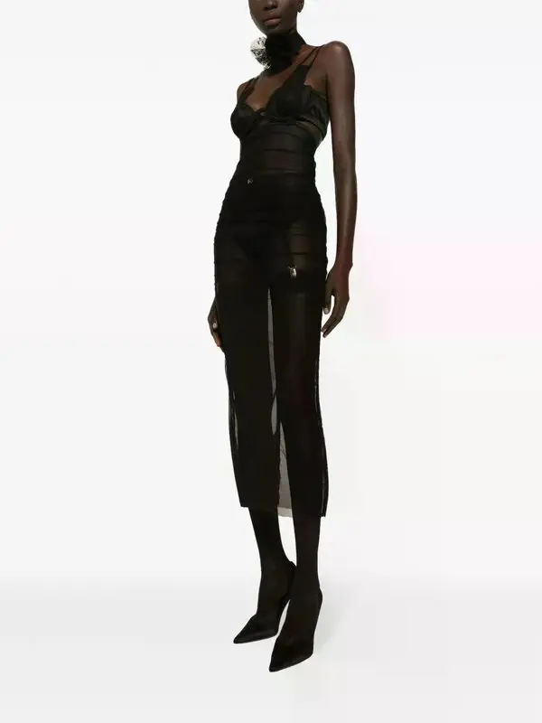 Dolce & Gabbana Bustier-style Sheer Midi Dress