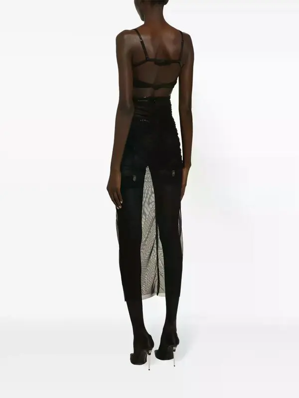 Dolce & Gabbana Bustier-style Sheer Midi Dress