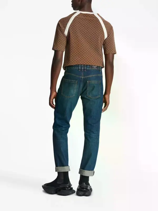 Balmain Vintage Logo-patch Straight-leg Jeans