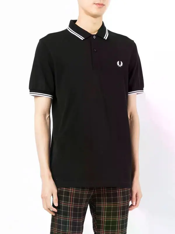 Fred Perry Logo-embroidered Polo Shirt - Black