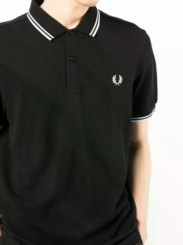 Fred Perry Logo-embroidered Polo Shirt - Black