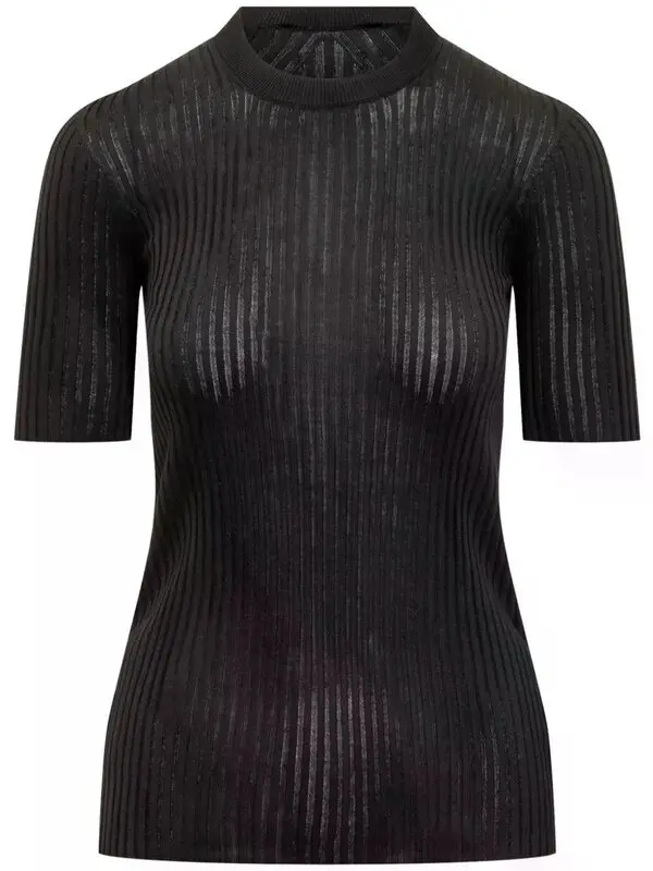 JIL SANDER Ribbed T-shirt - Black