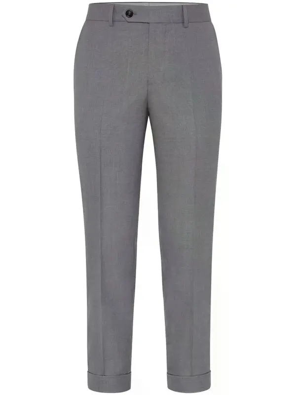 Brunello Cucinelli Tapered-leg Tailored Trousers - Grey