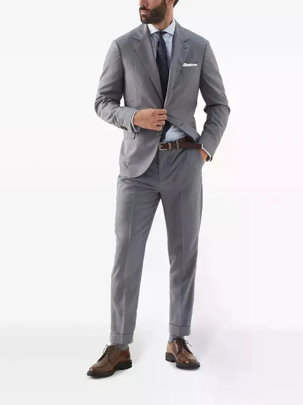 Brunello Cucinelli Tapered-leg Tailored Trousers - Grey