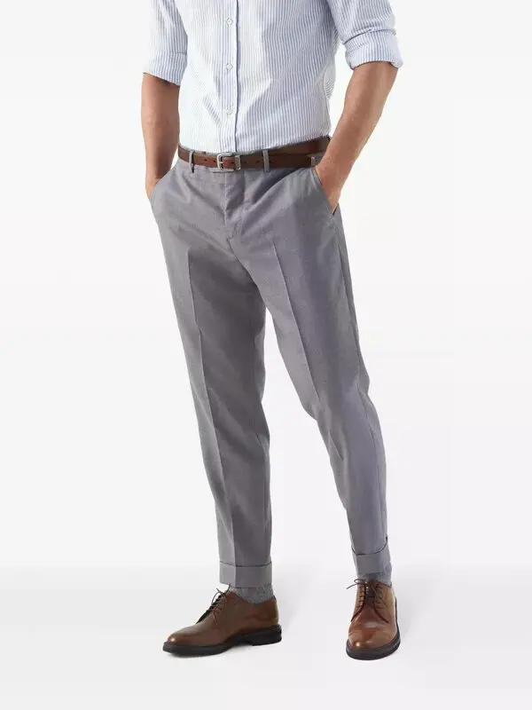 Brunello Cucinelli Tapered-leg Tailored Trousers - Grey