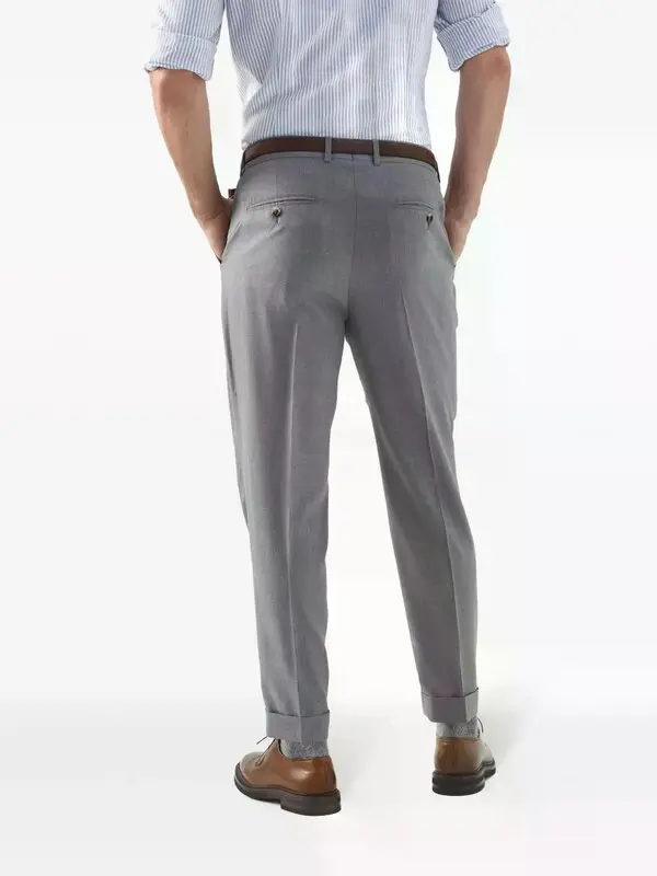 Brunello Cucinelli Tapered-leg Tailored Trousers - Grey