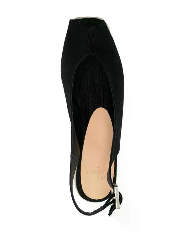 CastaÑer Dosalia Peep-toe Espadrille Wedge Sandals - Black