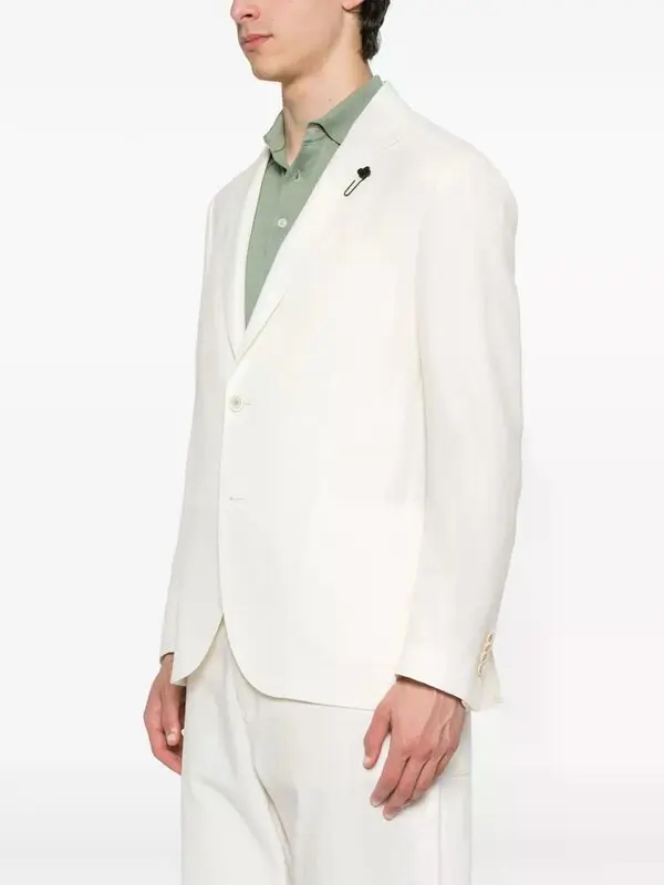 LARDINI Basketweave Blazer - White