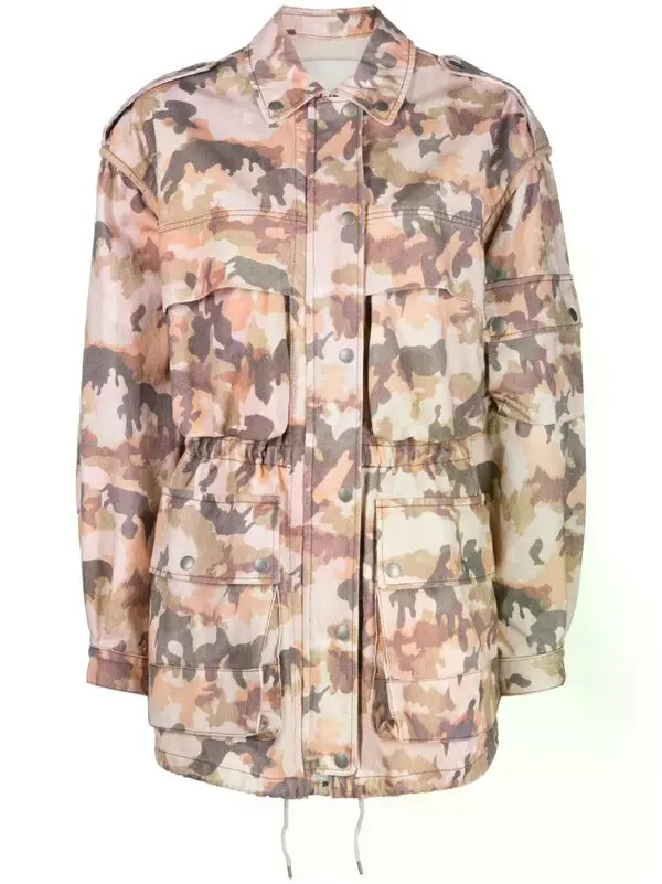 Isabel Marant Étoile Elize Camouflage-print Cotton Jacket - Neutrals