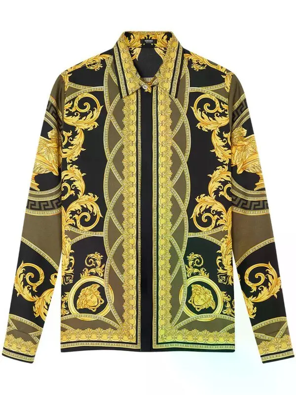 Versace La Coupe Des Dieux Silk Shirt - Yellow