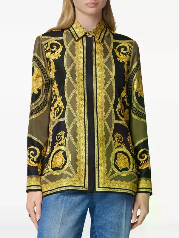 Versace La Coupe Des Dieux Silk Shirt - Yellow