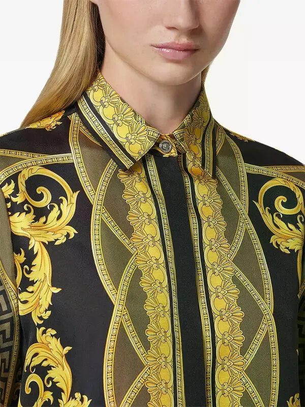 Versace La Coupe Des Dieux Silk Shirt - Yellow