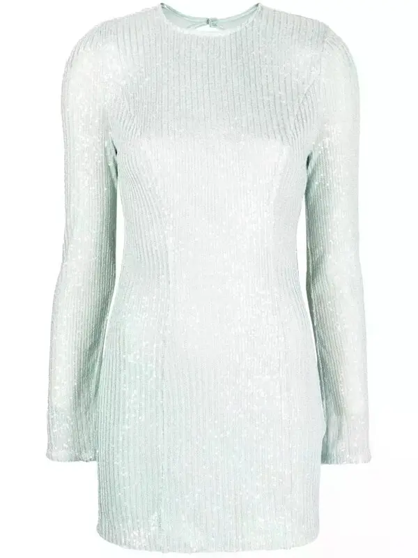 ROTATE BY BIRGER CHRISTENSEN Sequin-embellished Open-back Minidress - Blue