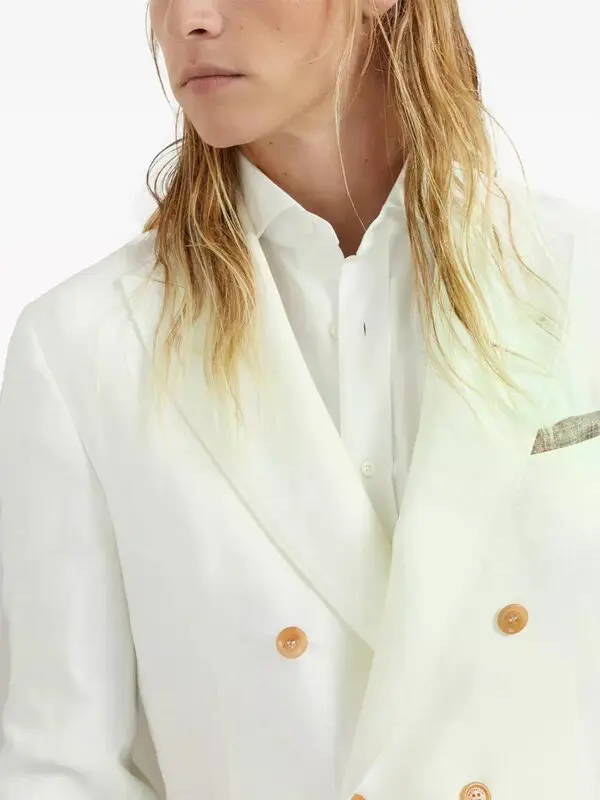 Brunello Cucinelli Double-breasted Linen Blazer