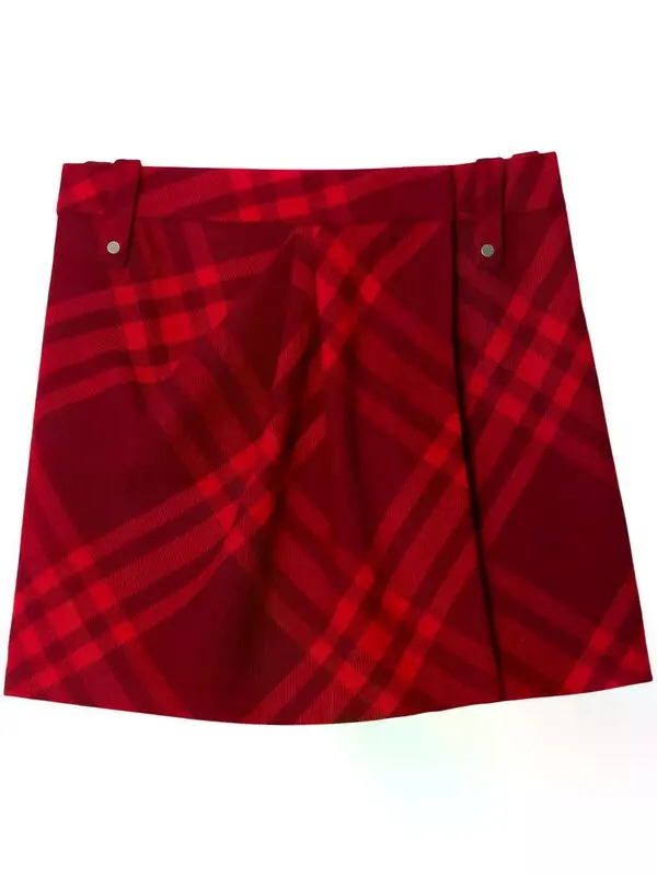 Burberry Check-pattern Wool Miniskirt