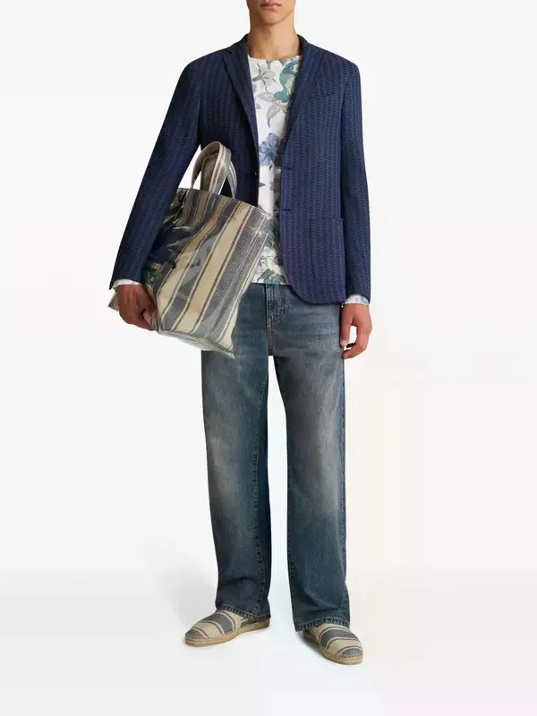 Etro Striped Cotton Blazer - Blue