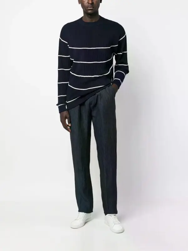 Giorgio Armani Striped Ribbed-knit Jumper