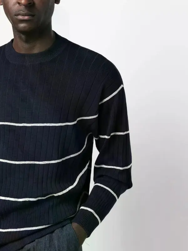 Giorgio Armani Striped Ribbed-knit Jumper
