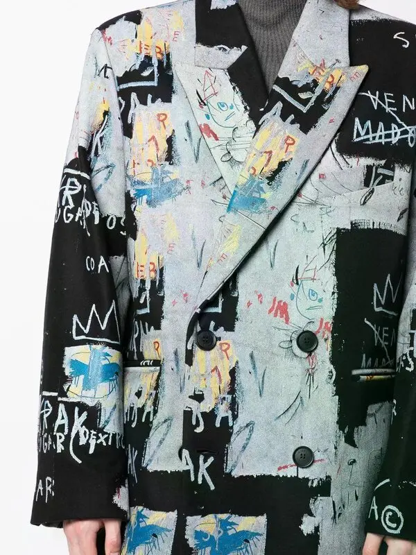 MISBHV Graphic-print Double-breasted Coat