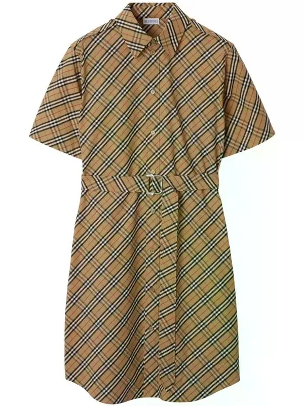 Burberry Checked Cotton Shirt Dress