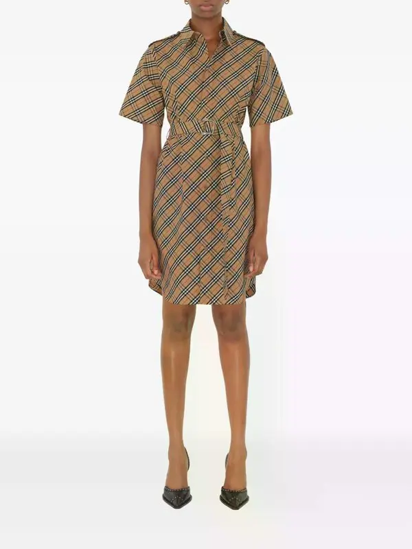 Burberry Checked Cotton Shirt Dress