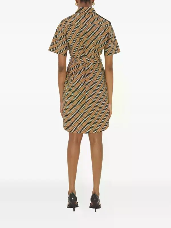 Burberry Checked Cotton Shirt Dress