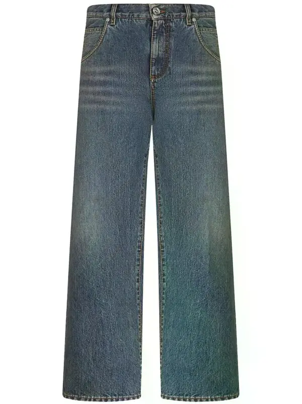 Etro Wide-leg Cropped Cotton Jeans