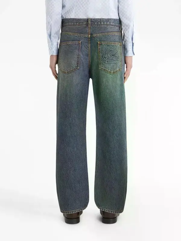 Etro Wide-leg Cropped Cotton Jeans