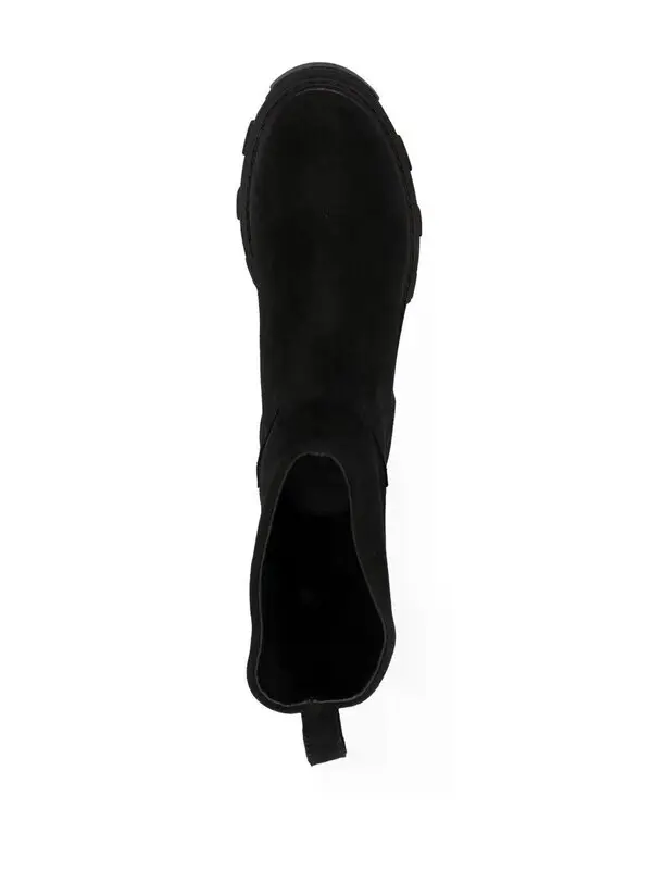 GIABORGHINI Lug-sole Suede Ankle Boots - Black