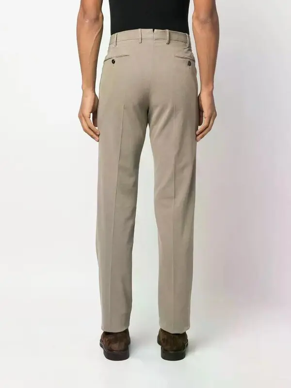 PT TORINO Mid-rise Slim-cut Chinos - Neutrals
