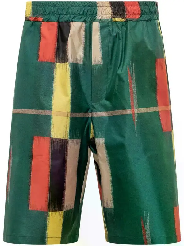 PIERRE-LOUIS MASCIA Printed Satin Shorts - Green