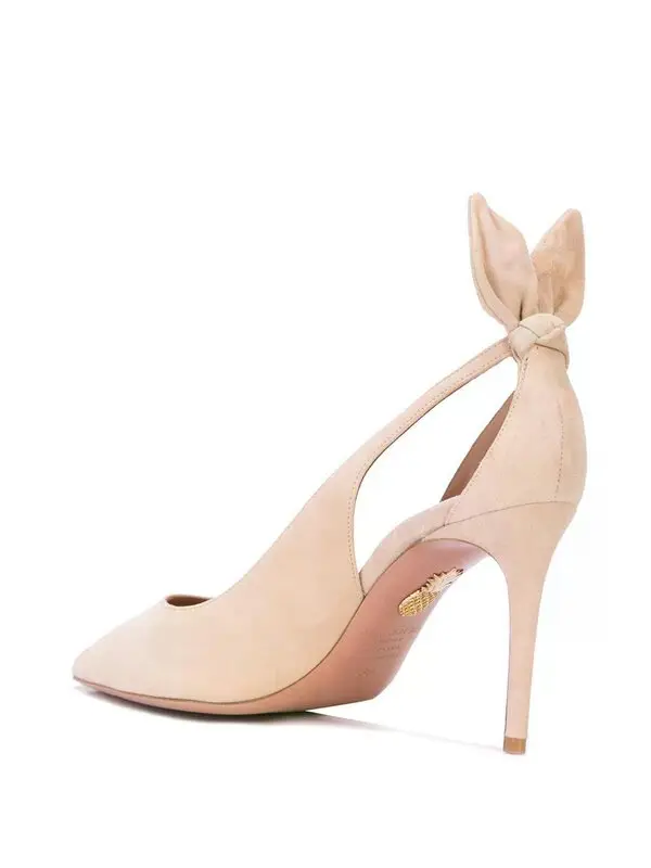 AQUAZZURA 85mm Bow Tie Pumps - Neutrals