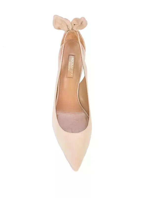 AQUAZZURA 85mm Bow Tie Pumps - Neutrals
