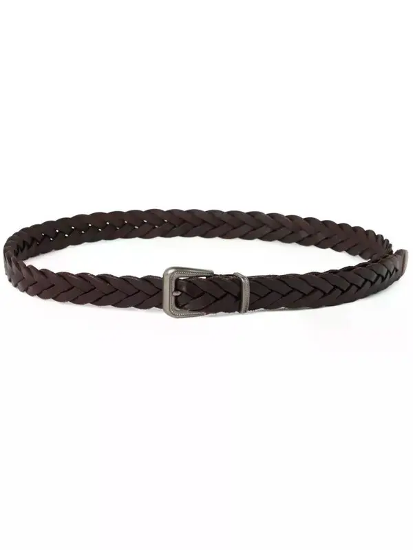 Brunello Cucinelli Braided Leather Belt - Brown