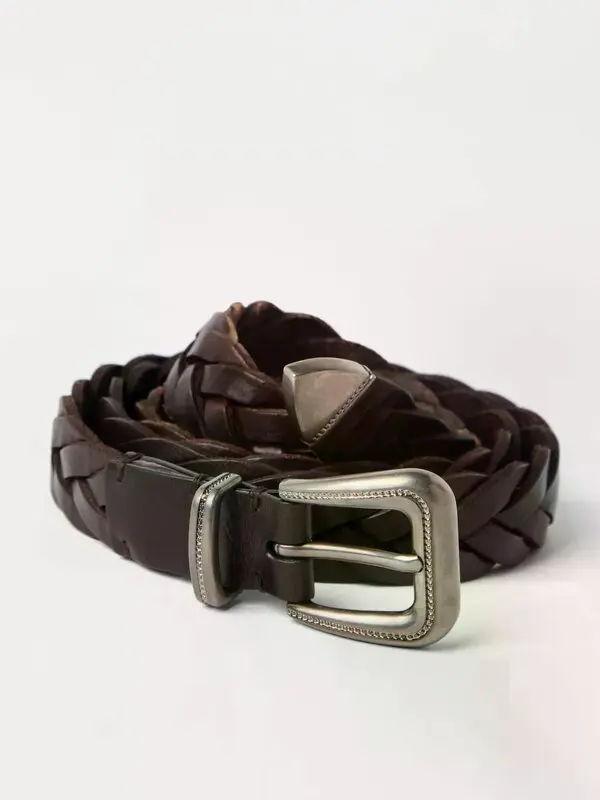 Brunello Cucinelli Braided Leather Belt - Brown