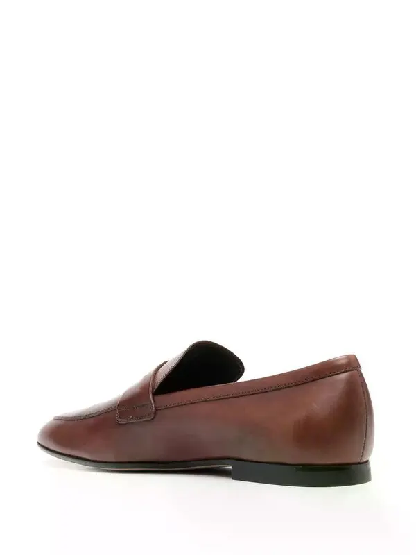 TOD'S Penny-strap Leather Loafers - Brown
