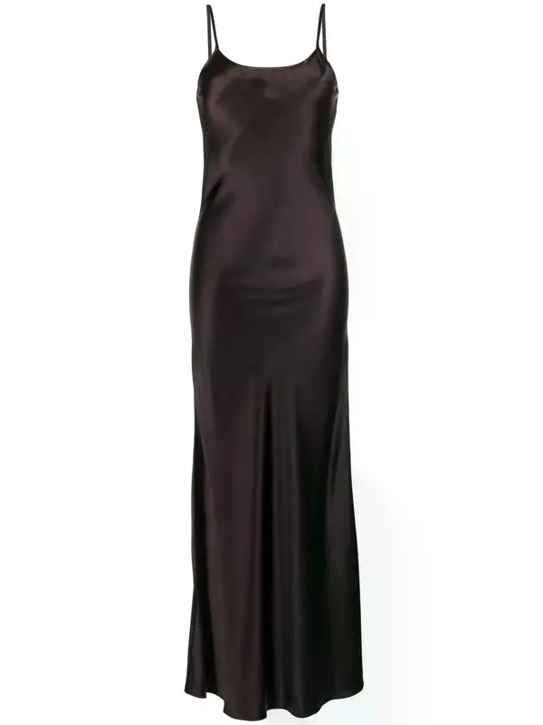 Voz Liquid Silk Slip Dress - Brown