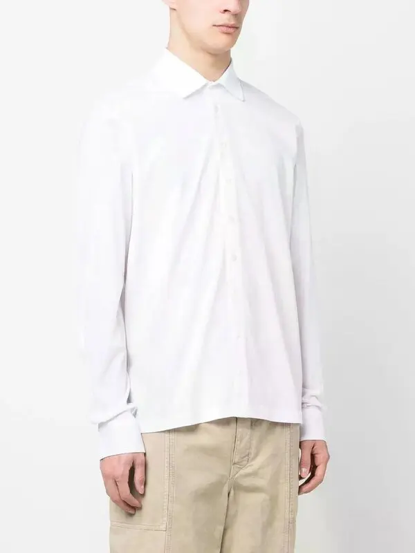 Herno Spread Collar Cotton Shirt - White