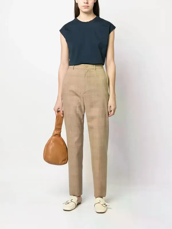 LEMAIRE Check-print High-waisted Trousers