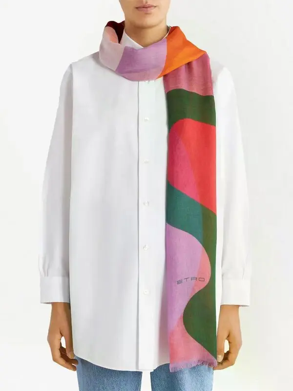 Etro Wave-print Cashmere Scarf
