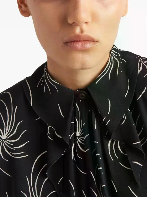 Prada Graphic-print Crepe Shirt Dress