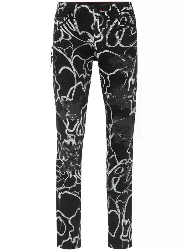 Philipp Plein Skull & Bones Straight-leg Jeans