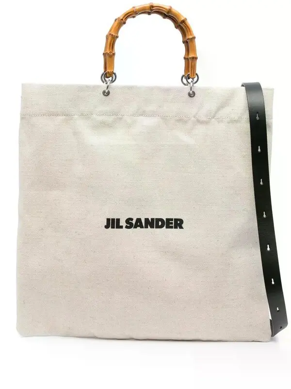 JIL SANDER Bamboo-handle Tote Bag - Neutrals