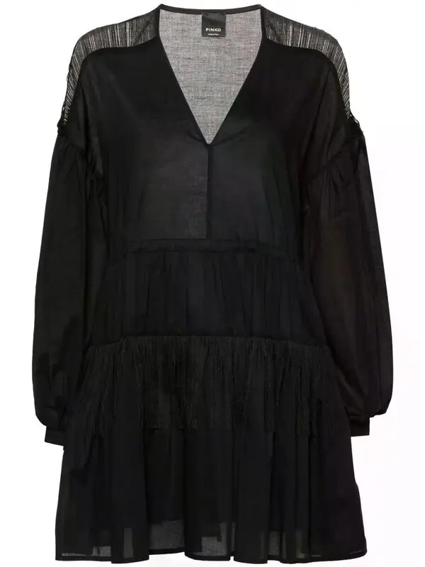 Pinko Fringed Flared Mini Dress